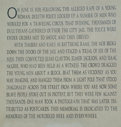 duluth minnesota lynching victims memorial